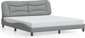 Rám postele s LED bez matrace Hvar Světle šedá 180x200 cm Látka 3213718