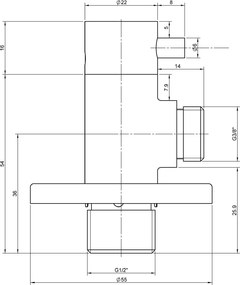 Sapho Minimal rohový ventil s rozetou 1/2x 3/8 pro teplou vodu nerez MI058T
