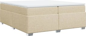 Box spring postel s matrací krémová 200x200 cm textil 3285163