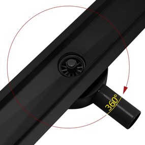 Rea PRO Black Matt, lineární odtokový žlab 90cm, vzor Greek, černá matná, REA-G8026