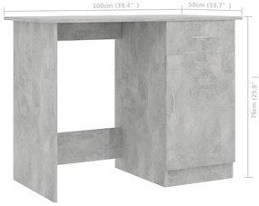 vidaXL Marketos Psací stůl betonově šedý 100 x 50 x 76 cm dřevotříska