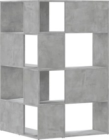 Rohová knihovna 4patrová betonově šedá 85x85x140 cm kompozit 3307813