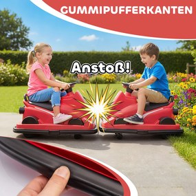 AIYAPLAY Autoskúter pro děti, otočný o 360 stupňů, volant, LED světla, hudební funkce, 3-8 let, červený