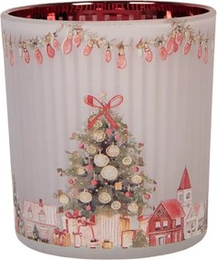 Skleněný svícen na čajovou svíčku Christmas Tree - Ø 7*8 cm