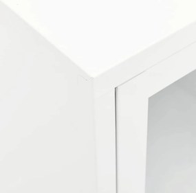 TV stolek bílý 105 x 35 x 52 cm ocel a sklo 336059