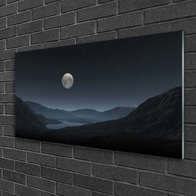 Obraz na skle Noc Měsíc Krajina 140x70 cm