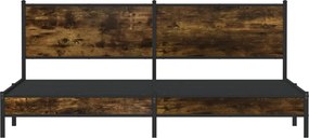 Kovový rám postele bez matrace kouřový dub 200 x 200 cm 3301380