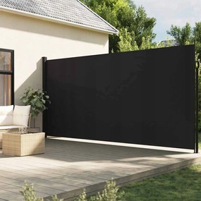 Fionshop 262821115 Zatahovací boční markýza černá 220 x 600 cm