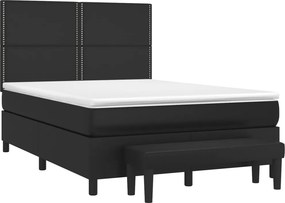 Box spring postel s matrací černá 140 x 190 cm umělá kůže 3137599