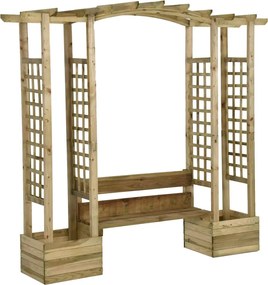 Zahradní pergola s lavicí a truhlíky impregnovaná borovice 318566