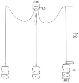 Argon 1357 - LED Lustr na lanku GARDA 3xLED/5W/230V