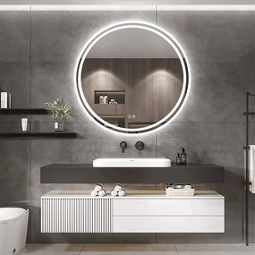 Tutumi Zrcadlo ⌀100 cm s vyhříváním a regulovatelným LED osvětlením HOM-05526