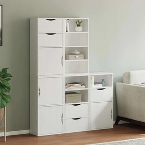 Boční skříňky 5 ks "ODDA" Bílá 40x24x79 cm Borovicový masiv 3365363