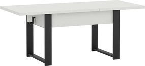 Rozkládací polohovací konferenční stolek HOGO 3v1 | 120-157x62,5-74,5x67 cm | síla horní desky 32 mm | bílá/černé nohy