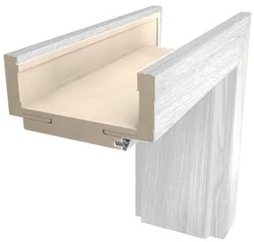 Obložková zárubeň DRE 80 cm pro tloušťku stěny 8-10 cm borovice bílá pravá O1BB80P
