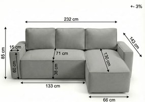 Rozkládací oboustranná sedací souprava do L SMART BOUCLE 232x143 cm, tmavě zelená