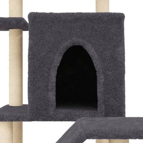 Škrabadlo pro kočky se sisalovými sloupky tmavě šedé 97 cm 172099