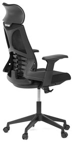 Židle kancelářská, černá MESH, plastový kříž
