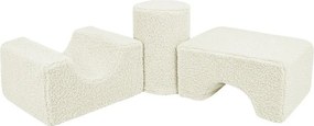 Bílé pěnové hřiště 3 ks z materiálu bouclé výška 30 cm 83x45 cm – Meowbaby