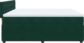 Box spring postel s matrací tmavě zelená 180x200 cm samet 3290121
