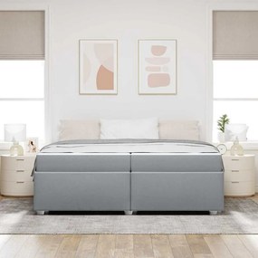 Rám postele s matrací Světle šedá 200 x 200 cm textil 3399208