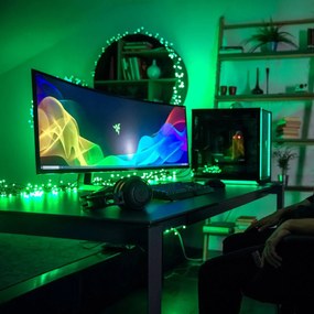 Třpytivá pohádková světla RGB, černá, 600 světel 48 m