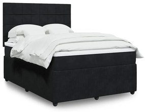 Box spring postel s matrací černá 140 x 190 cm samet 3294636