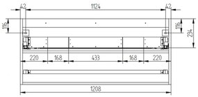 Mereo Mereo, Aira, koupelnová skříňka 121 cm, bílá, dub, šedá, CN753S