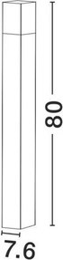 NV 71371101 Venkovní sloupkové svítidlo STICK tmavě šedý hliník bílý akryl E27 1x12W 220-240V IP54 bez žárovky - NOVA LUCE