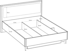 Postel s čalouněným čelem a roštem LACETTI 140x200