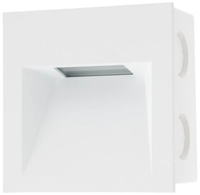 Arelux GS01NWIP20 MWH Xghost, bílé interiérové zápustné svítidlo do stěny, 2W LED 4000K, 9x9cm, IP20
