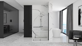 Rea - Cortis posuvná sprchová zástěna 120x195cm, 6mm sklo, čiré sklo/černý profil, REA-K8880