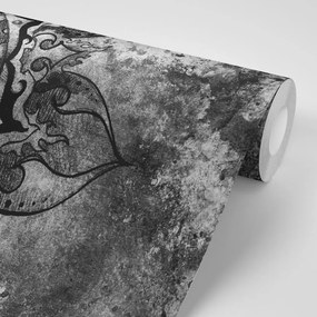 Samolepící tapeta černobílá Mandala