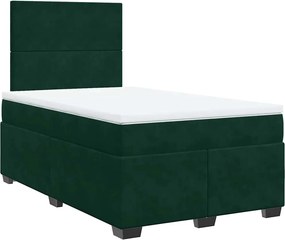 Box spring postel s matrací tmavě zelená 120 x 200 cm samet 3290879