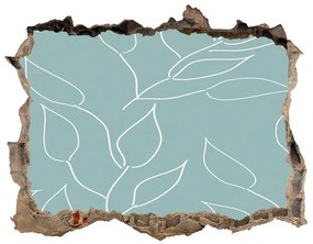Wallmuralia Nálepka 3D díra na zeď Listí vzor 95x64 cm