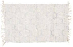 Krémový bavlněný koberec s motivem šestiúhelníků - 60*90 cm