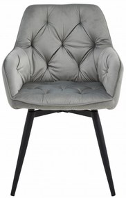 Otočné jídelní křeslo JORK360 VELVET, světle šedé