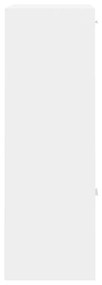 Úložná skříňka Shelby - dřevotříska - bílá vysoký lesk | 60x29,5x90 cm