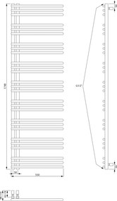 Aqualine Aqualine, POSEIDON topné těleso 550x1740mm, bílá, PS517