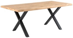 Dubový jídelní stůl Somcasa Corine 160 x 90 cm s černou podnoží