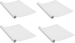 Samolepící tapety na dveře 4 ks bílé dřevo 210 x 90 cm PVC 3059642