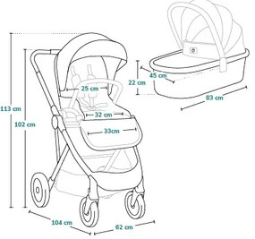 Lionelo - Kombinovaný kočárek 2v1 AMBER Pink Rose