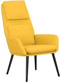 Relaxační křeslo se stoličkou hořčicově žluté textil 3097775