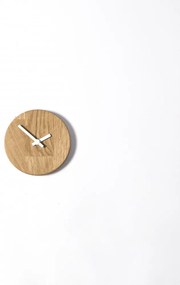 Nástěnné hodiny Pure XS, dubové dřevo, bílé ručičky