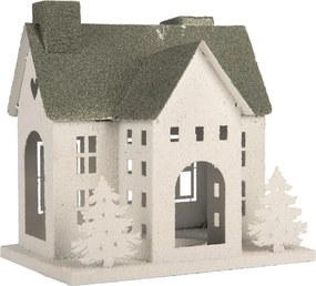 Kovový svícen domek s pískovým povrchem Raw Sand - 26*17*26 cm