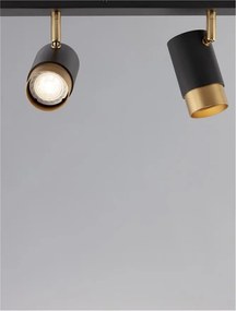 Nova Luce Bodové svítidlo POGNO černá a zlatý hliník GU10 3x10W