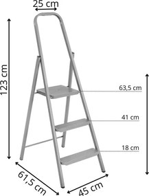 Ocelové schůdky 3 stupně SPRINGOS LD0098