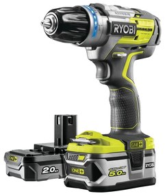 Ryobi R18PDBL-252S 18 V bezkomutátorová příklepová vrtačka + 1x 2Ah + 1x 5Ah baterie + nabíječka ONE+