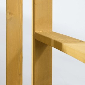 Zahradní lavice 2 osoby, dřevěná z borovice, odolná vůči počasí, s opěradlem, 140 cm, oranžová
