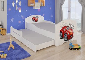 Dětská postel s matracemi PEPE II 160x80 Motiv: CAR ZIGZAG